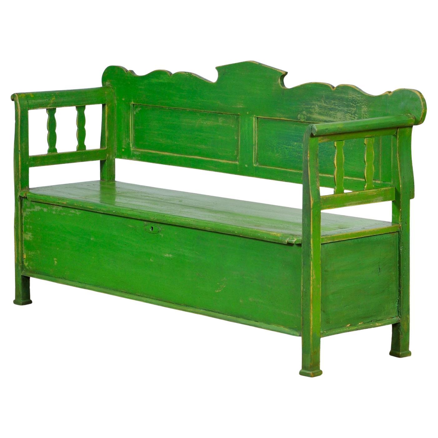 Antique Long All-Wood School Bench with Original Paint, 1930s For Sale ...