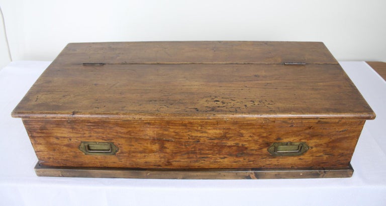 Antique Pine Campaign Box For Sale at 1stDibs