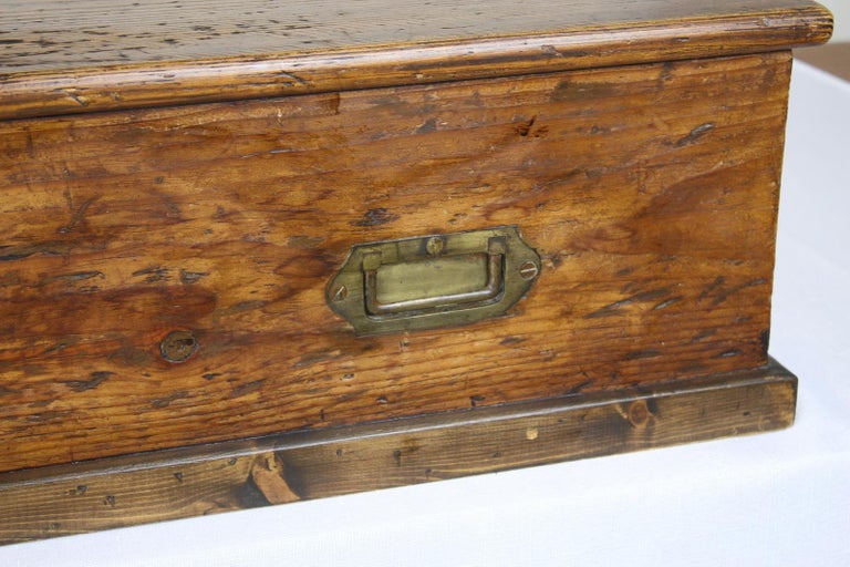 Antique Pine Campaign Box For Sale at 1stDibs