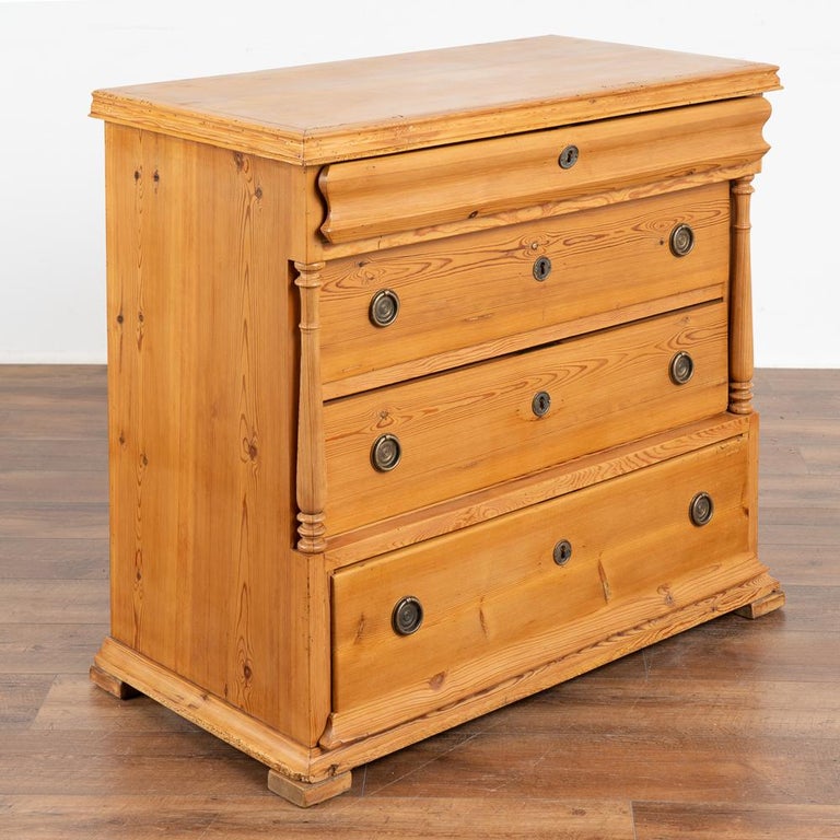 Antique Pine Chest of Four Drawers, Denmark circa 1880 For Sale at 1stDibs