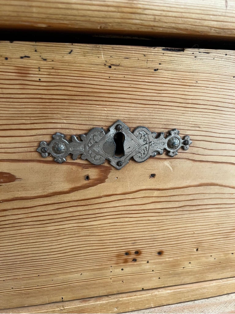 Antique Pine False Front Cupboard/Secretary Cabinet For Sale at 1stDibs