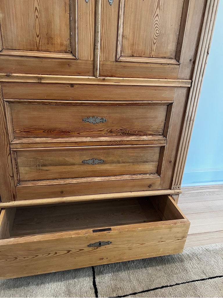 Antique Pine False Front Cupboard/Secretary Cabinet For Sale at 1stDibs