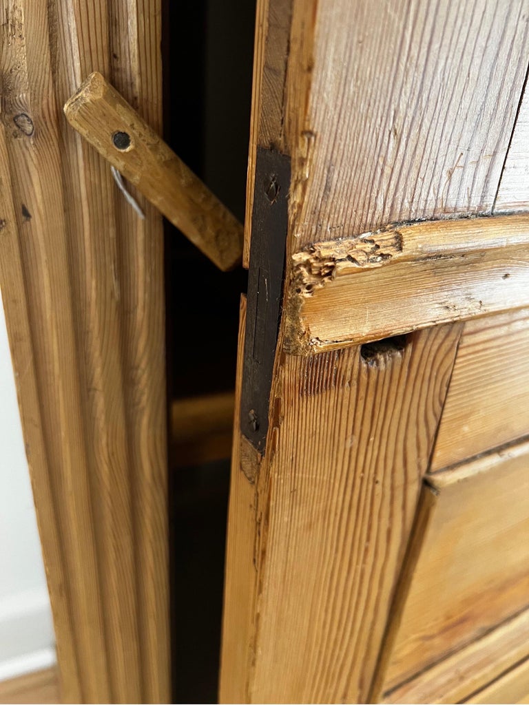 Antique Pine False Front Cupboard/Secretary Cabinet For Sale at 1stDibs