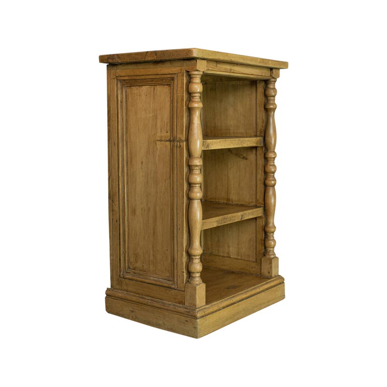 Antique Pine Open Bookcase, Narrow, English, Victorian, Bookshelf ...