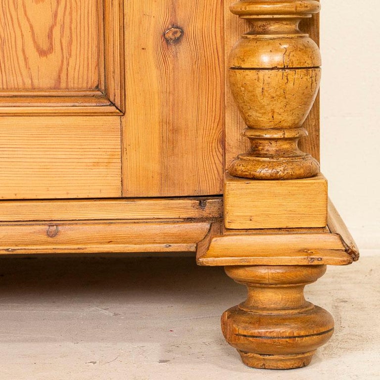 Antique Pine Sideboard with Barley Twist Columns at 1stDibs