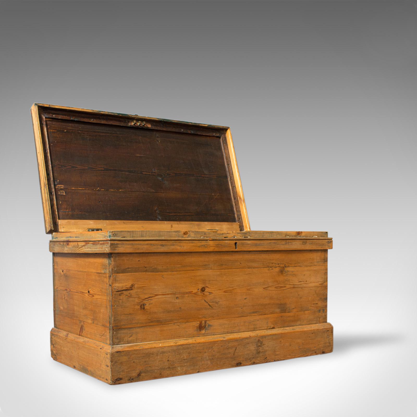 Antique Pine Trunk, English, Victorian, Storage, Chest, circa 1850 at ...