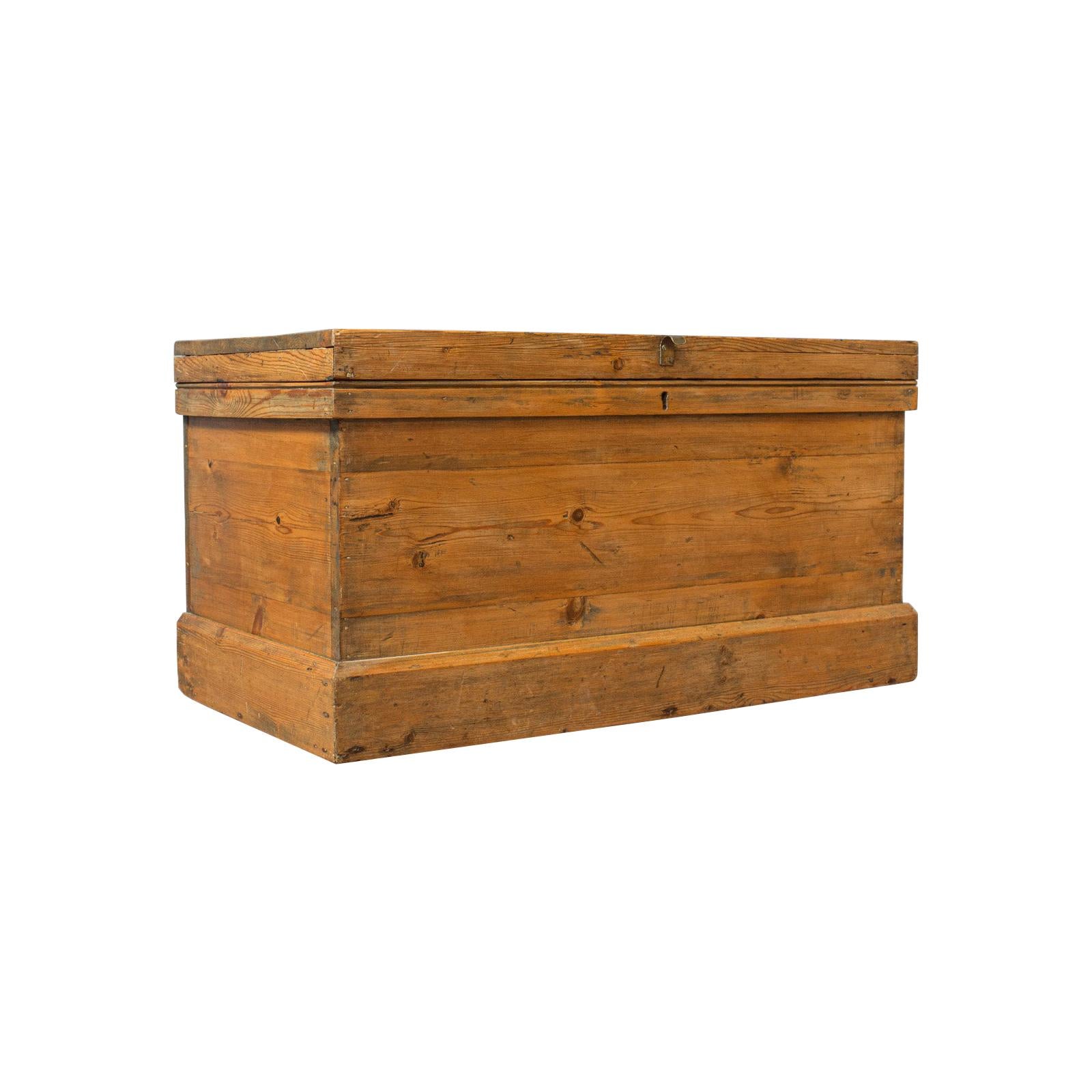 Antique Pine Trunk, English, Victorian, Storage, Chest, circa 1850 at ...