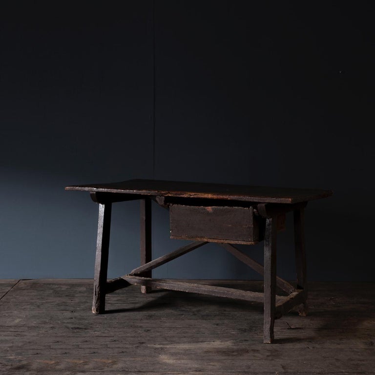Antique Pine Wood Primitive Desk, Spain For Sale at 1stDibs