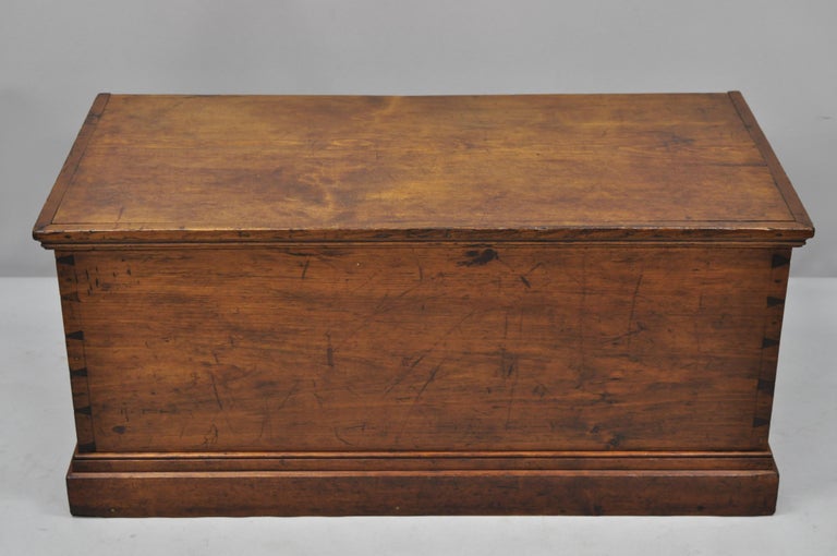Antique Pine Wood Sailors Sea Chest Dovetailed Constructed Trunk Box at ...