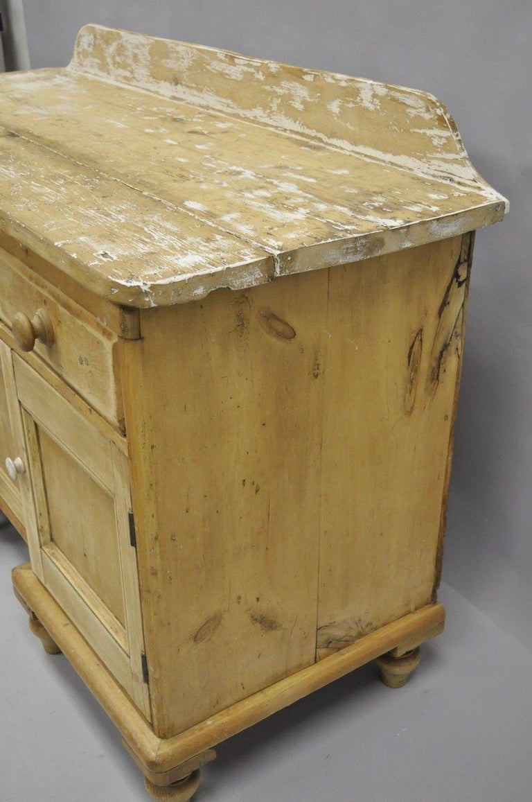 Antique Pinewood Distress Painted Sideboard Server Primitive Rustic ...