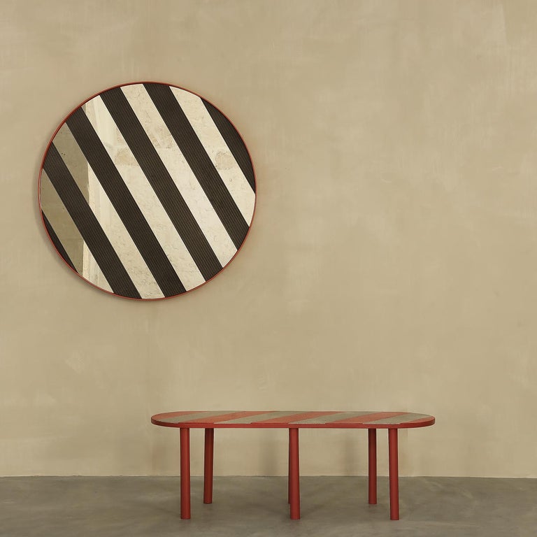 Antique Pink/Red/Gray Side Table by Andrea Epifani For Sale at 1stDibs