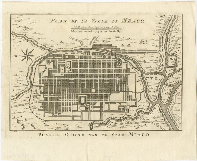 Antique Plan of Meaco, Kyoto, Japan For Sale at 1stDibs