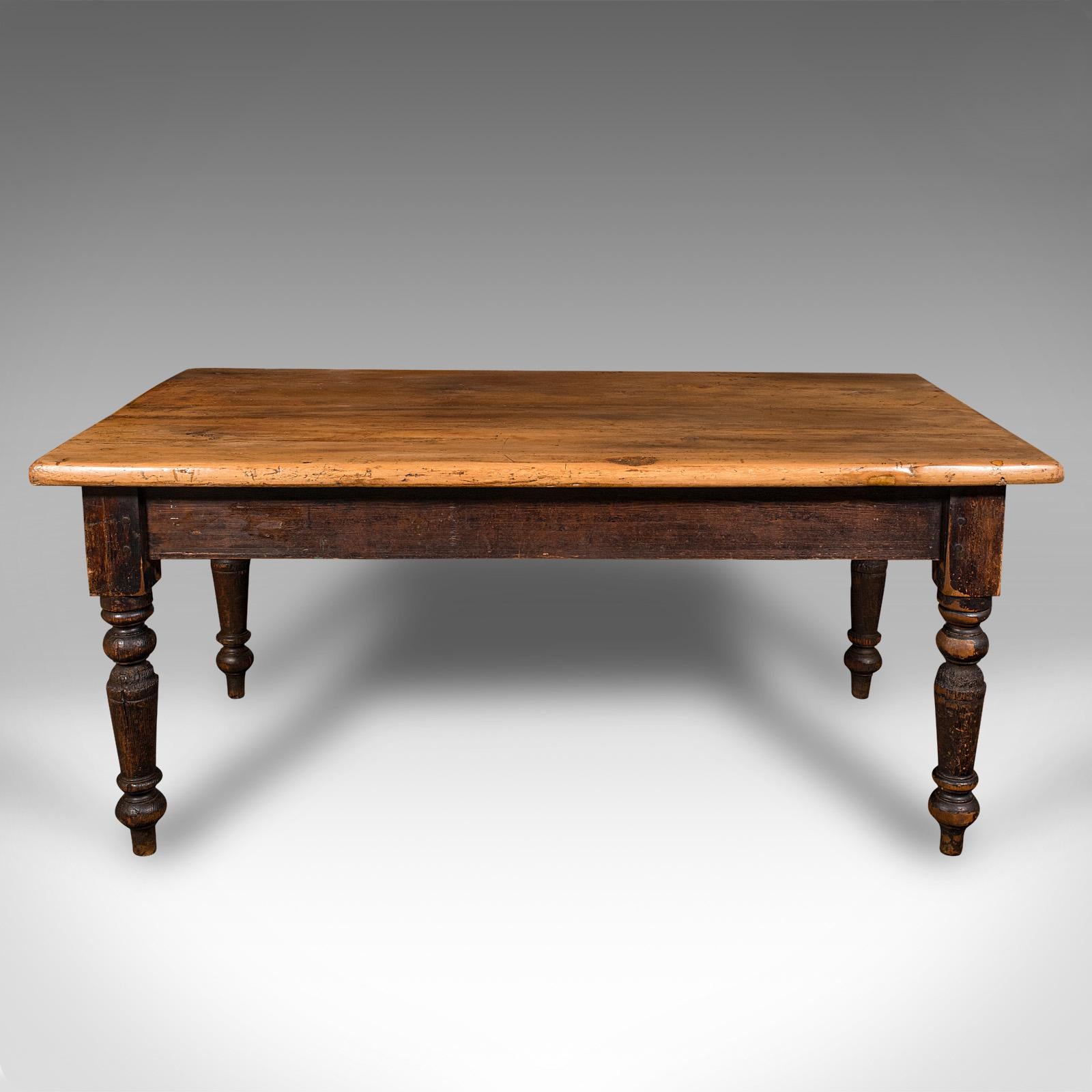 Antique Plank Top Mill Table, English, Pine, Country House, Dining ...