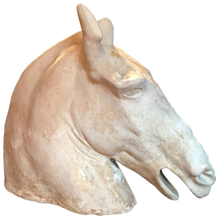 Antique Plaster Cast of the Parthenon Selene Horse Head at 1stDibs
