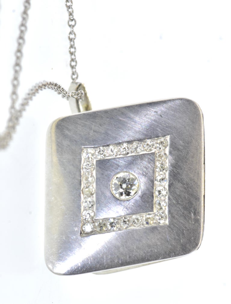 Antique Platinum and Gold Diamond Locket, Edwardian, circa 1910 For ...