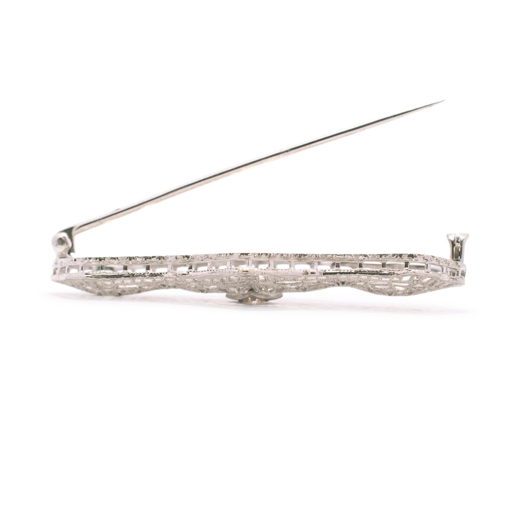 Antique Platinum Diamond Pin For Sale at 1stDibs