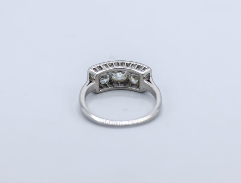 Antique Platinum Old Mine Cut Diamond Cluster Ring at 1stDibs