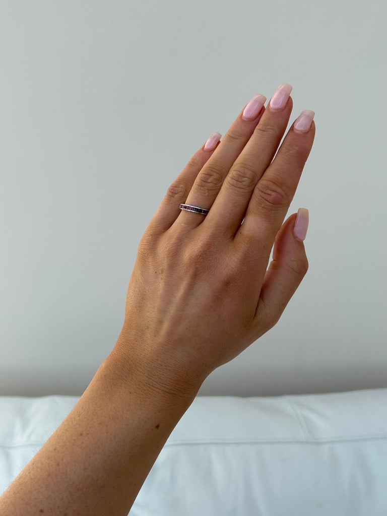 Antique Platinum Ruby Full Eternity Band Ring For Sale at 1stDibs