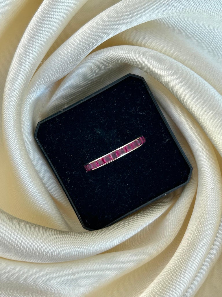 Antique Platinum Ruby Full Eternity Band Ring For Sale at 1stDibs
