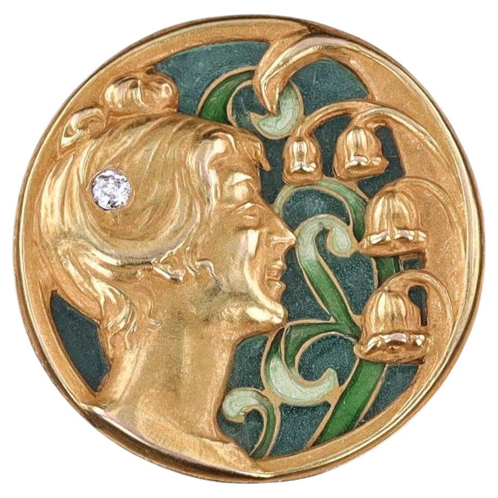 Riker Bros Art Nouveau Multi-Gem 14K Gold Dragon Sword Antique Brooch ...