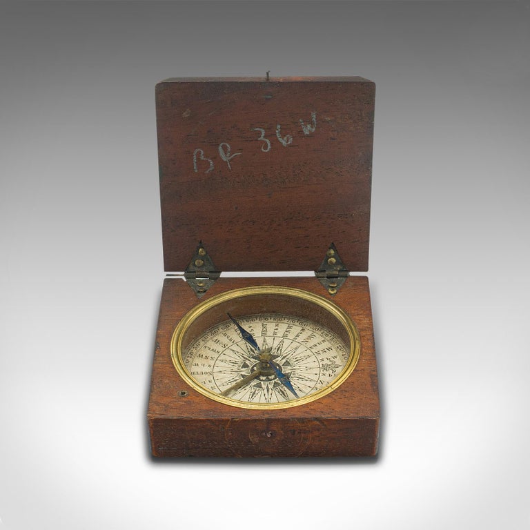 Antique Pocket Explorer's Compass, English, Navigation Instrument ...