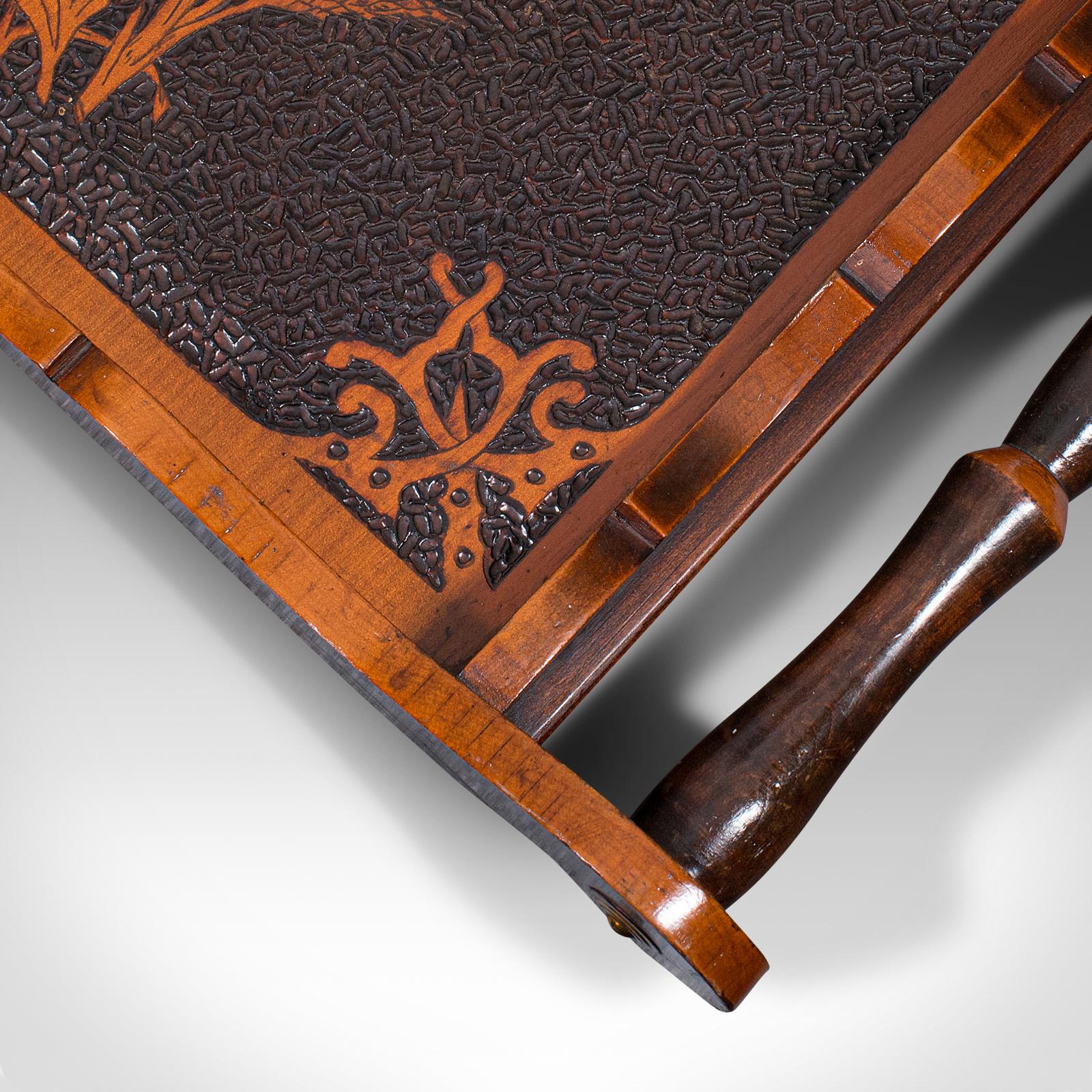 Antique Pokerwork Serving Tray, English, Afternoon Tea, Art Nouveau ...