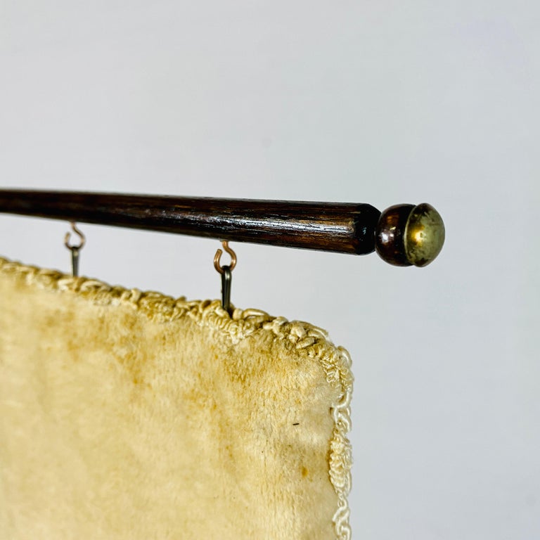 Antique Pole Screen, English Fire Screen, Needlepoint Tapestry circa ...