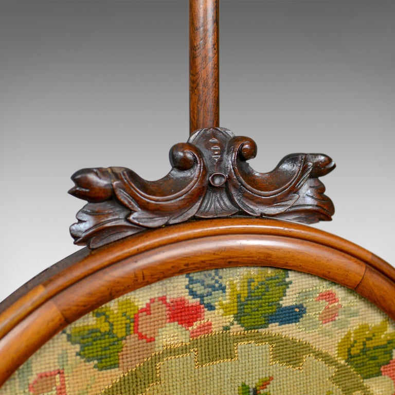 Antique, Pole Screen, Regency, Fire Screen, Needlepoint, Tapestry ...