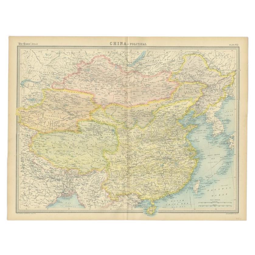 Antique Political Map of China, 1922 For Sale at 1stDibs