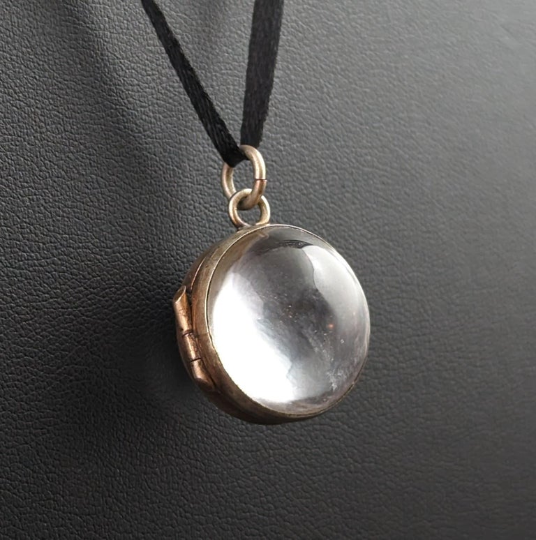 Antique Pools of Light Locket Pendant, Rock Crystal For Sale at 1stDibs