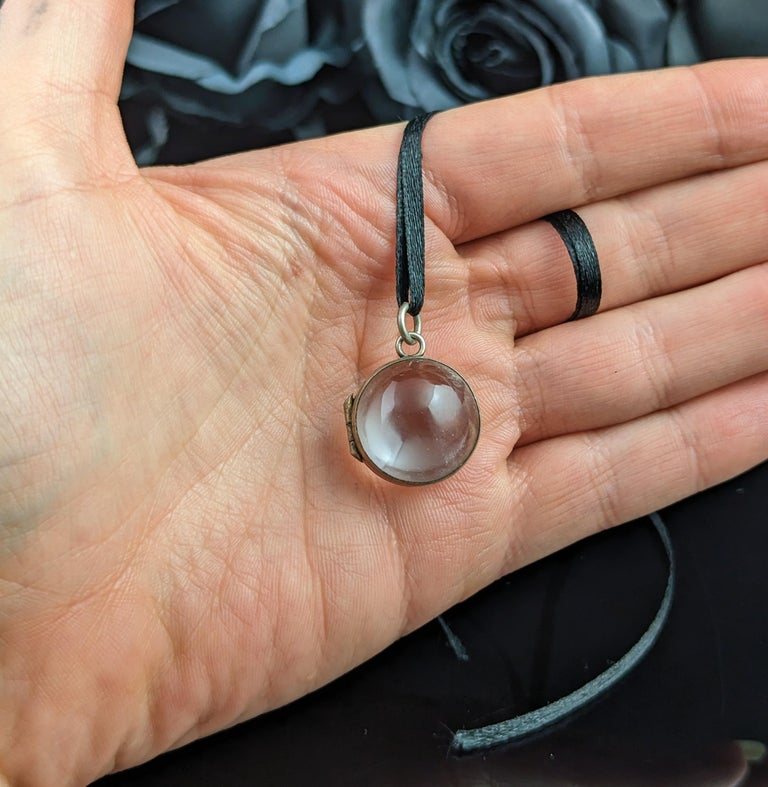 Antique Pools of Light Locket Pendant, Rock Crystal For Sale at 1stDibs