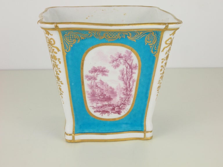 Antique Porcelain Cache Pot in Sevres Celestial Blue Style For Sale at ...