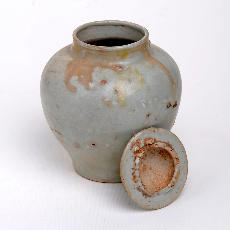 Antique Porcelain Chinese Jar with Lid For Sale at 1stDibs