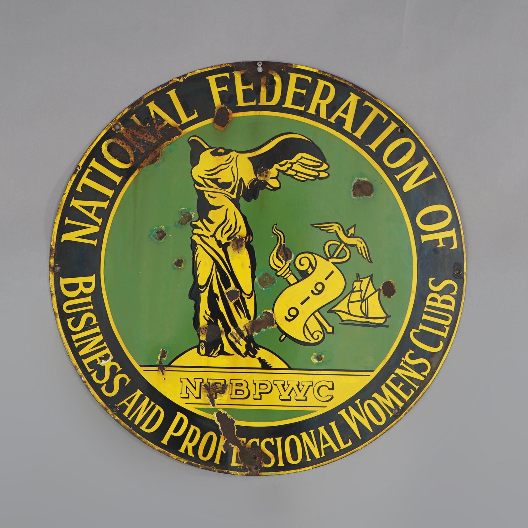 Antique Porcelain Enameled Metal Advertising Sign for NFBPWC Dated 1919 ...