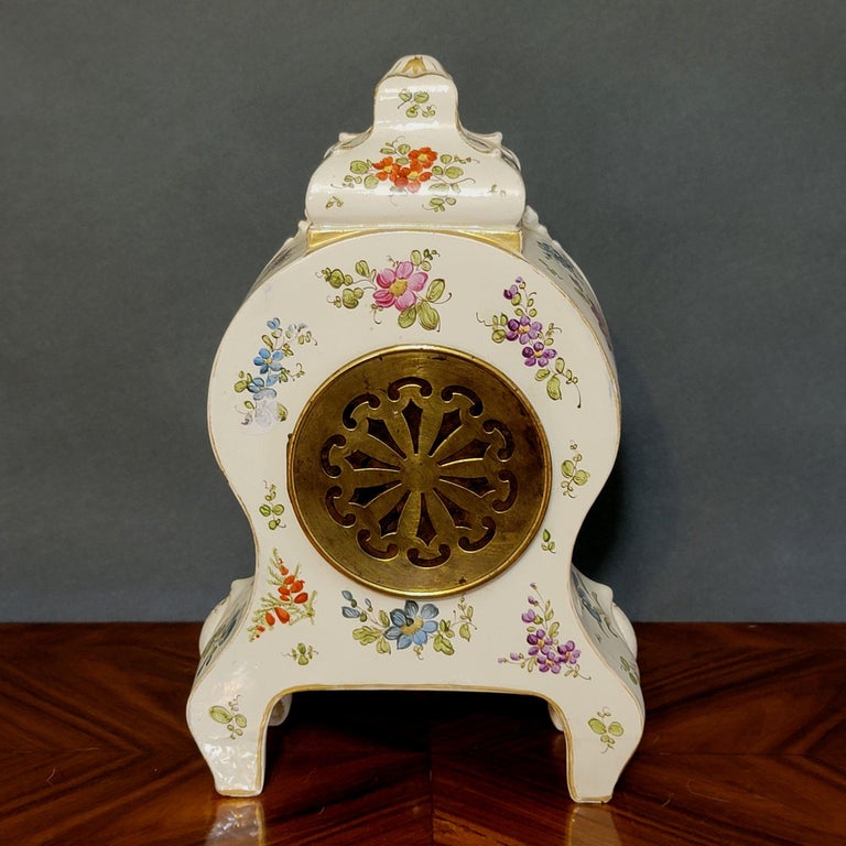 Antique Porcelain Mantle Shelf Clock Bailey Banks, 19th Century For ...