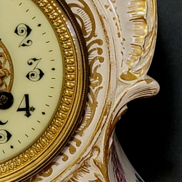 Antique Porcelain Mantle Shelf Clock Bailey Banks, 19th Century For ...