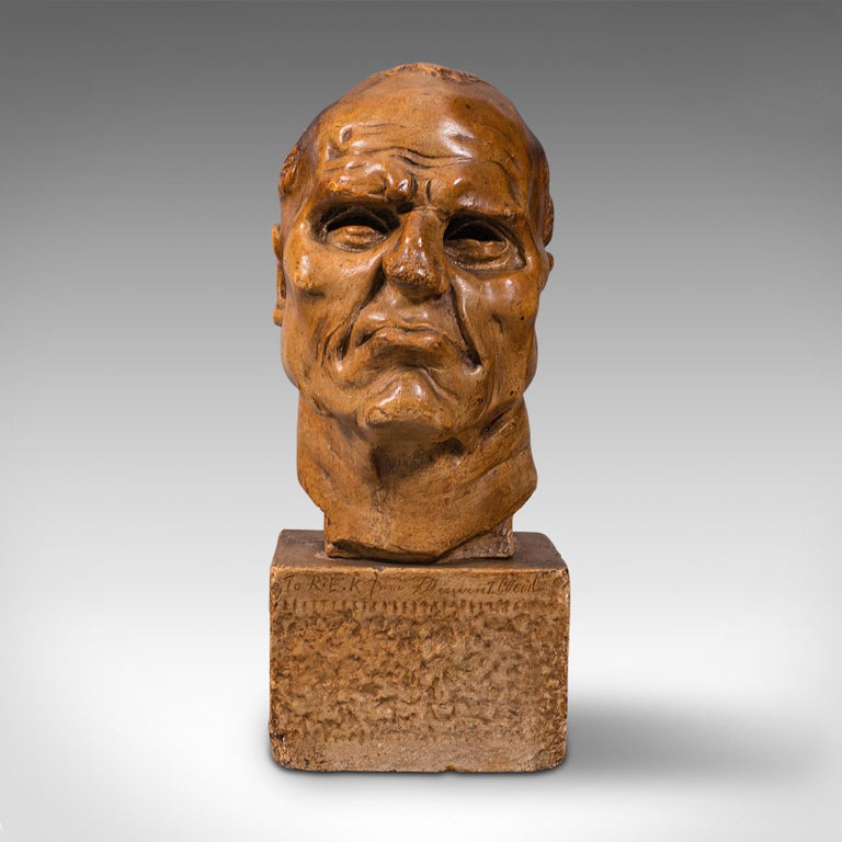 Antique Portrait Bust, English, Plaster Head, Francis Derwent Wood ...