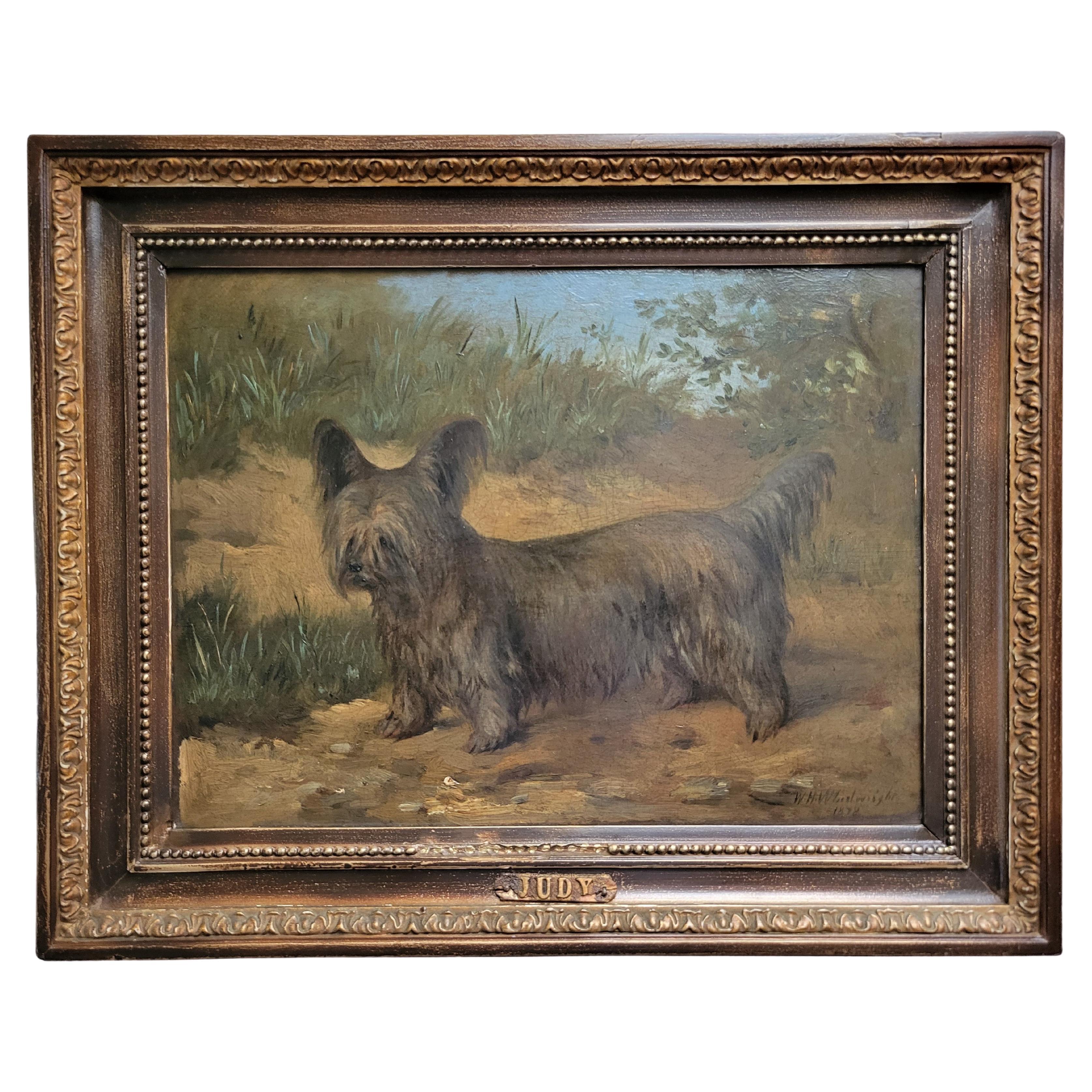 Antique Portrait of a Skye Terrier Dog "Judy" by W.H. Wheelwright, 1878 ...