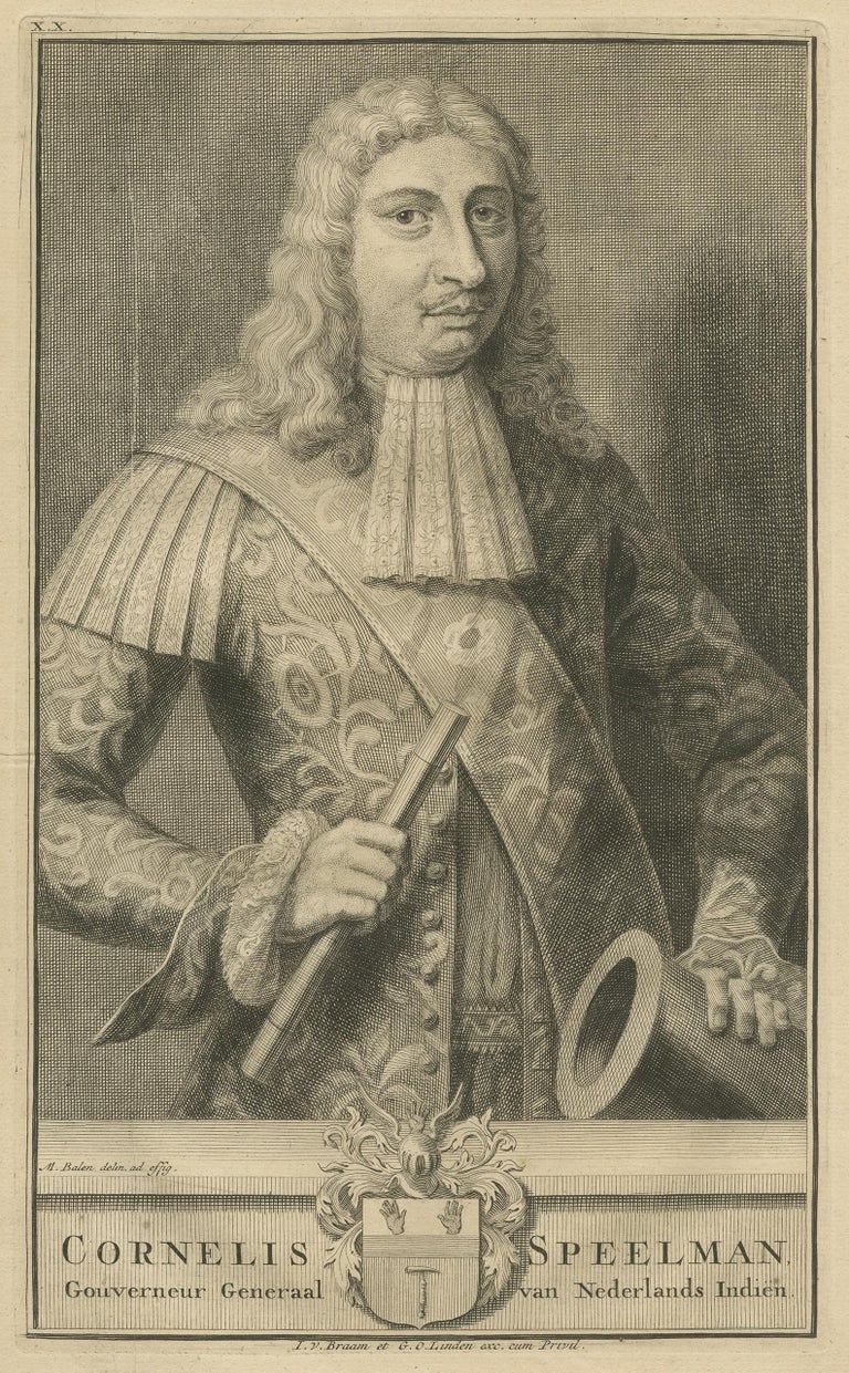 Portrait ancien de Cornelis Speelman par Valentijn, 1726 En vente sur ...