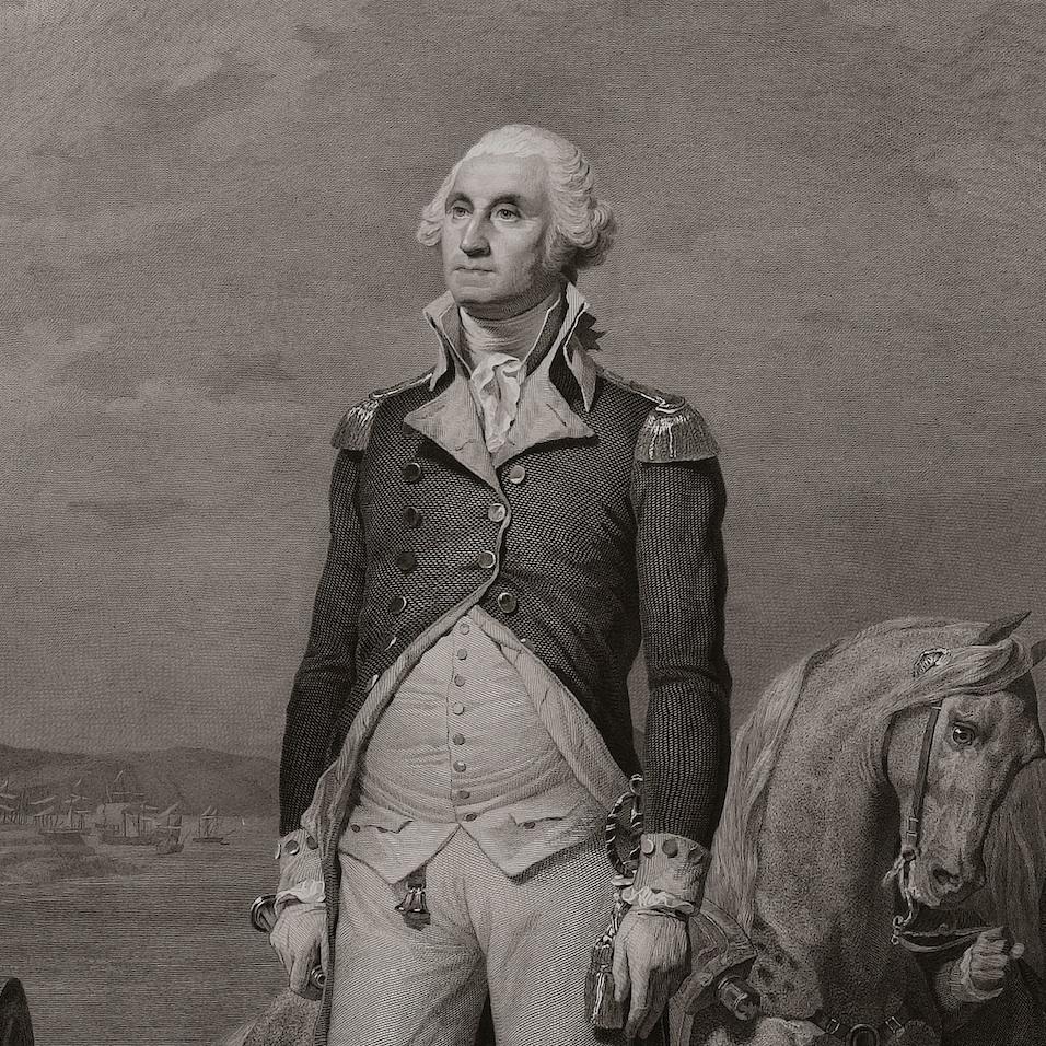 Antique Portrait of George Washington by Jean Laugier, 1924 Engraving ...