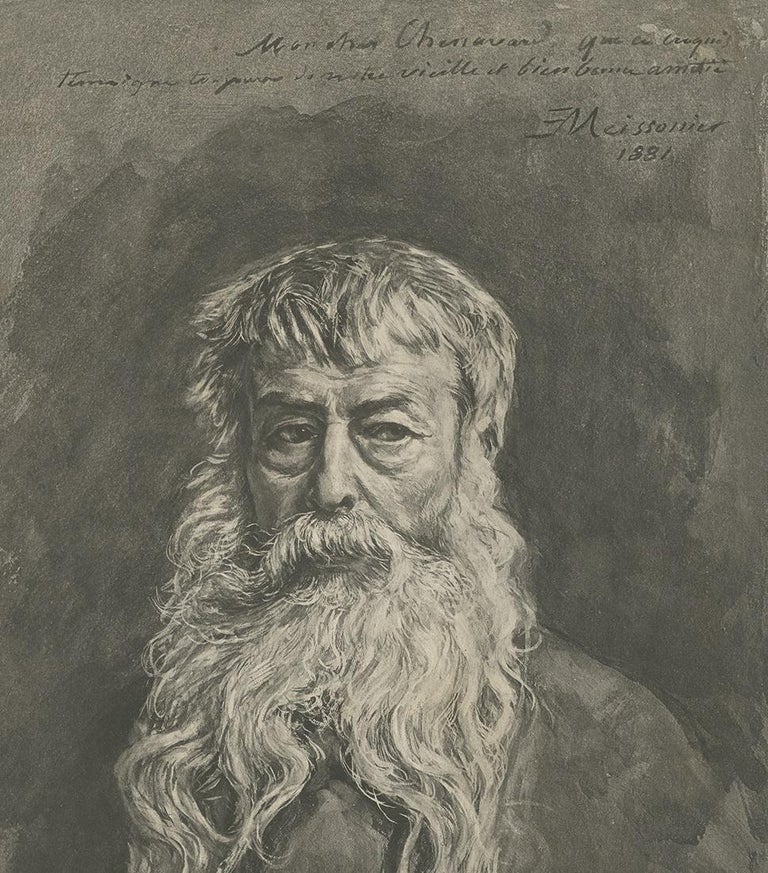 Antique Portrait of Jean-Louis-Ernest Meissonier by Dujardin, circa ...