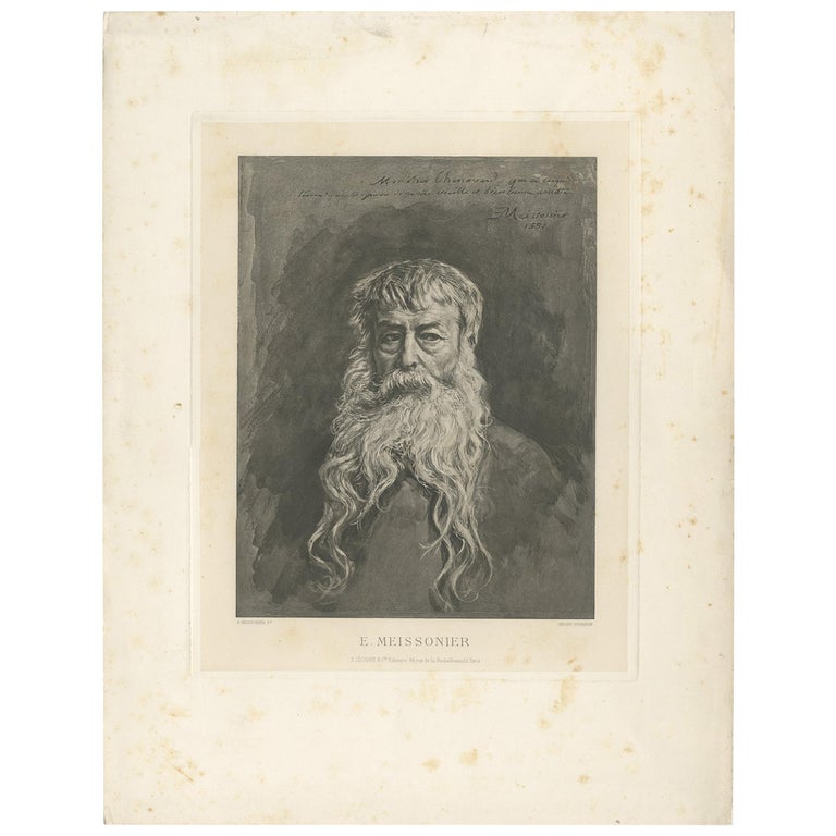 Antique Portrait of Jean-Louis-Ernest Meissonier by Dujardin, circa ...