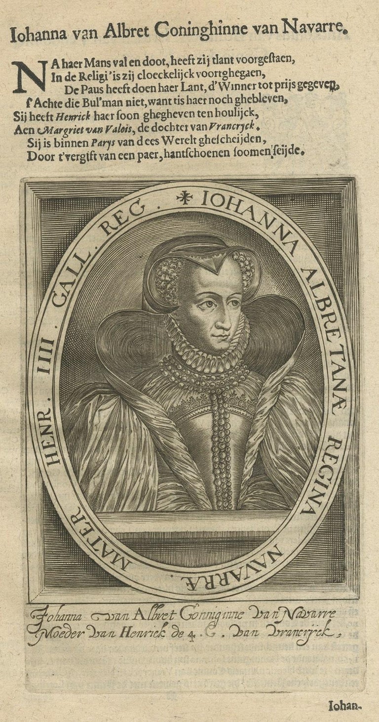 Antique Portrait of Joan of Navarre, Queen of England, 1615 For Sale at ...