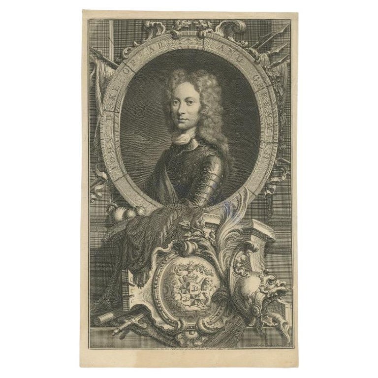 Antique Portrait of John Campbell, Duke of Argyll and Greenwich, 1735 ...