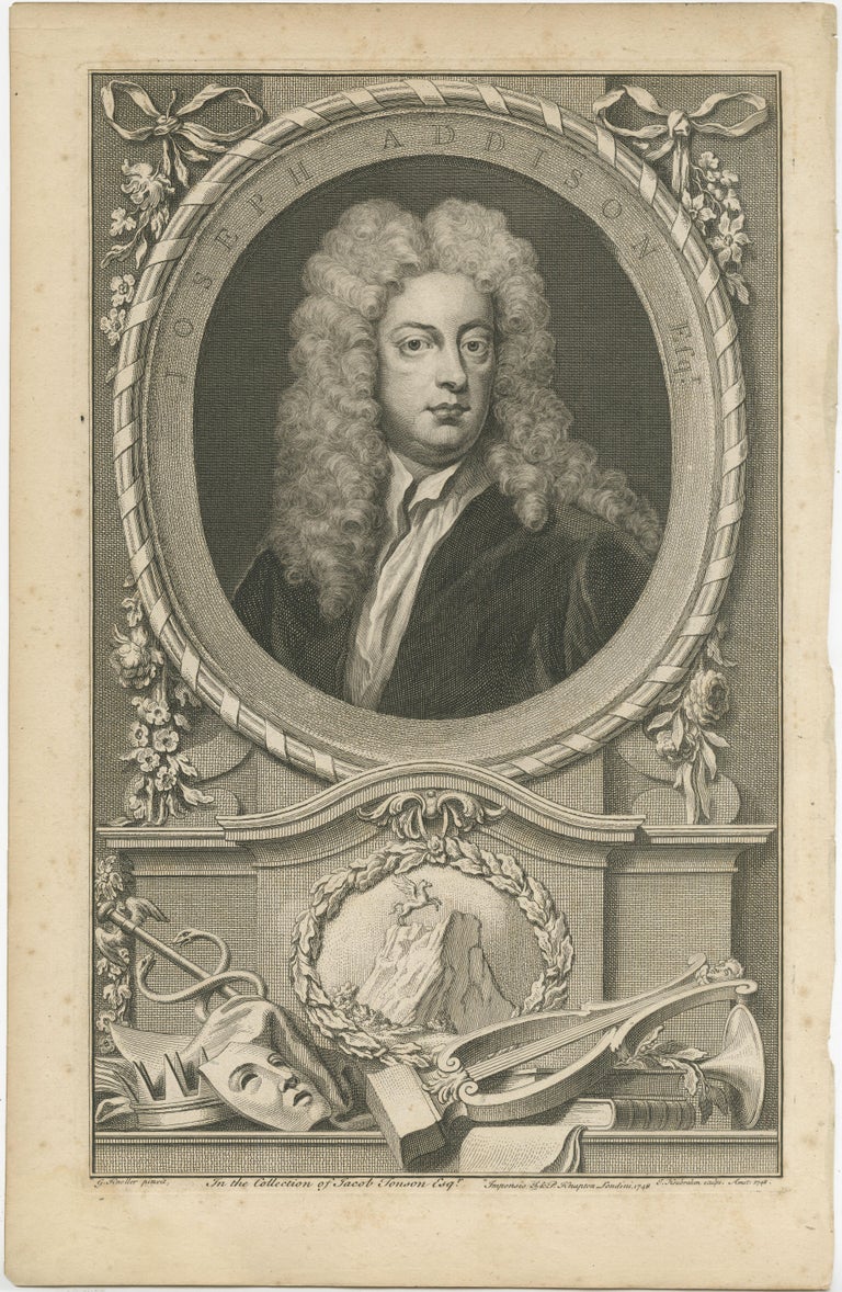 Antique Portrait of Joseph Addison For Sale at 1stDibs