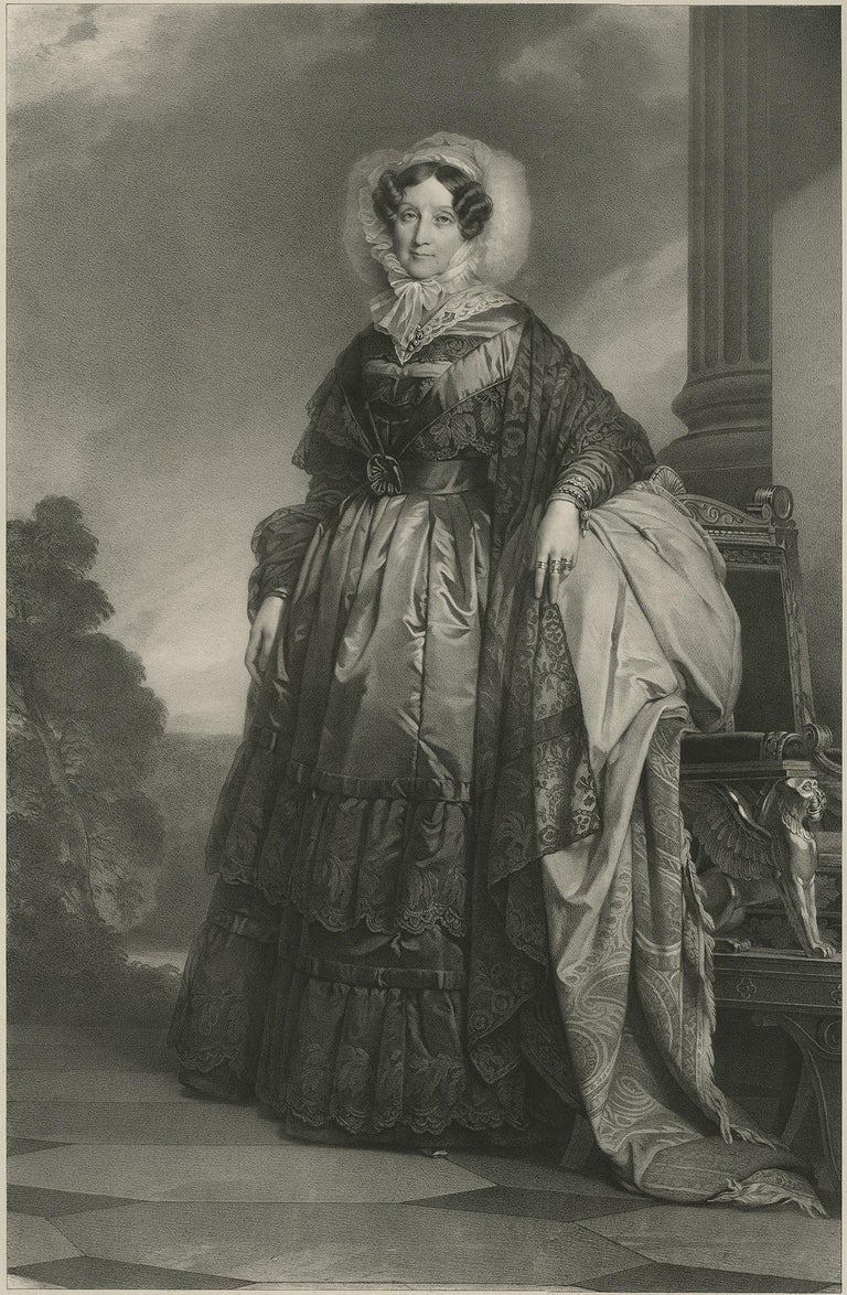 Antique Portrait of Princess Adelaide d'Orléans by H. Grevedon, 1842 ...