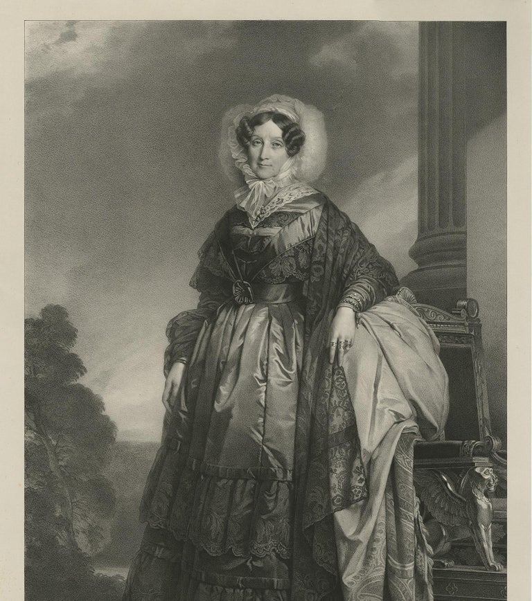 Antique Portrait of Princess Adelaide d'Orléans by H. Grevedon, 1842 ...