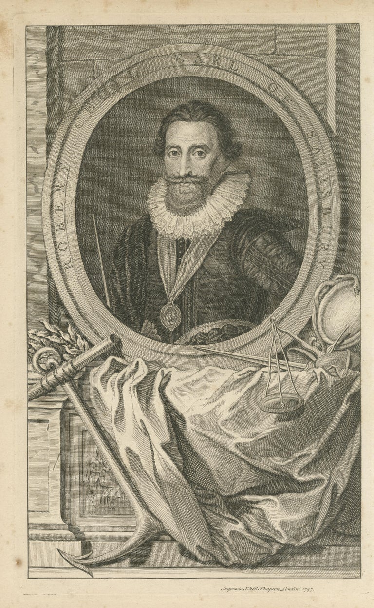 Antique Portrait of Robert Cecil, 1st Earl of Salisbury For Sale at 1stDibs
