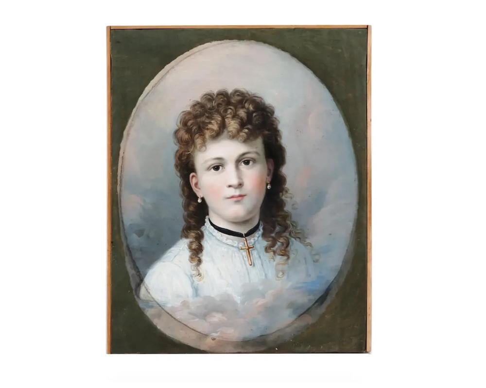 Antique Portrait Oil Painting By Joseph Mazzolini For Sale at 1stDibs