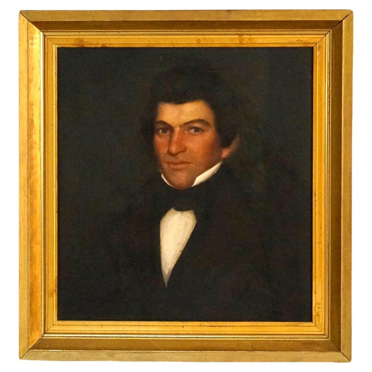 Antique Portrait Painting of a Gentleman Baron in Giltwood Frame, Circa ...